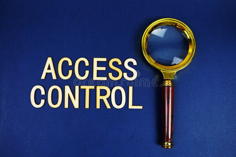 Access Control Alphabet Letters with Magnifying Glass on Navy Blue ...