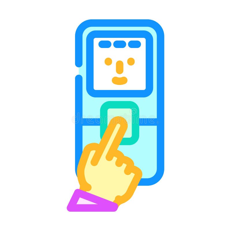 Access Control Biometric Color Icon Vector Illustration Stock ...