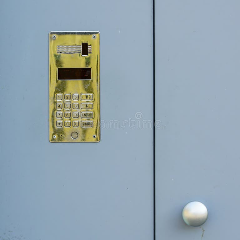 Access Control Door Box with Numeric Keypad on Grey Background Stock Photo - Image of apartment ...