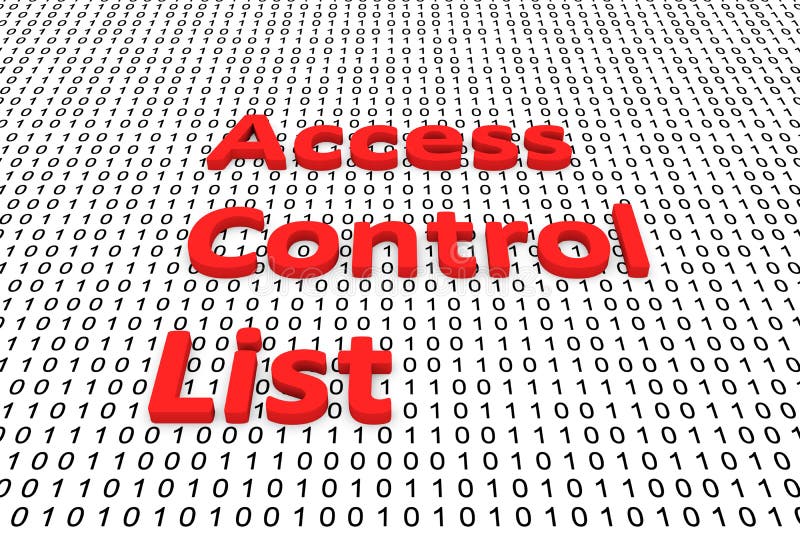 Access control list stock illustration. Illustration of render - 93927876
