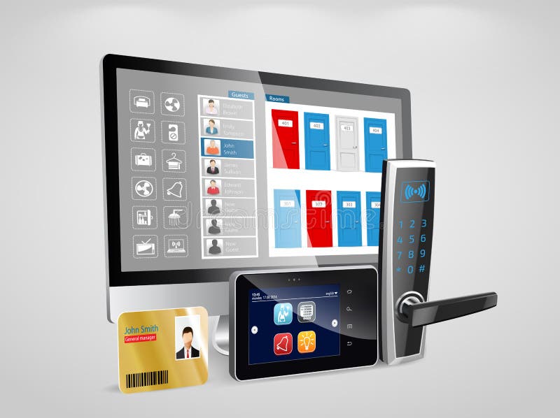 Access Control - Fingerprint Scanner Stock Vector - Illustration of ...