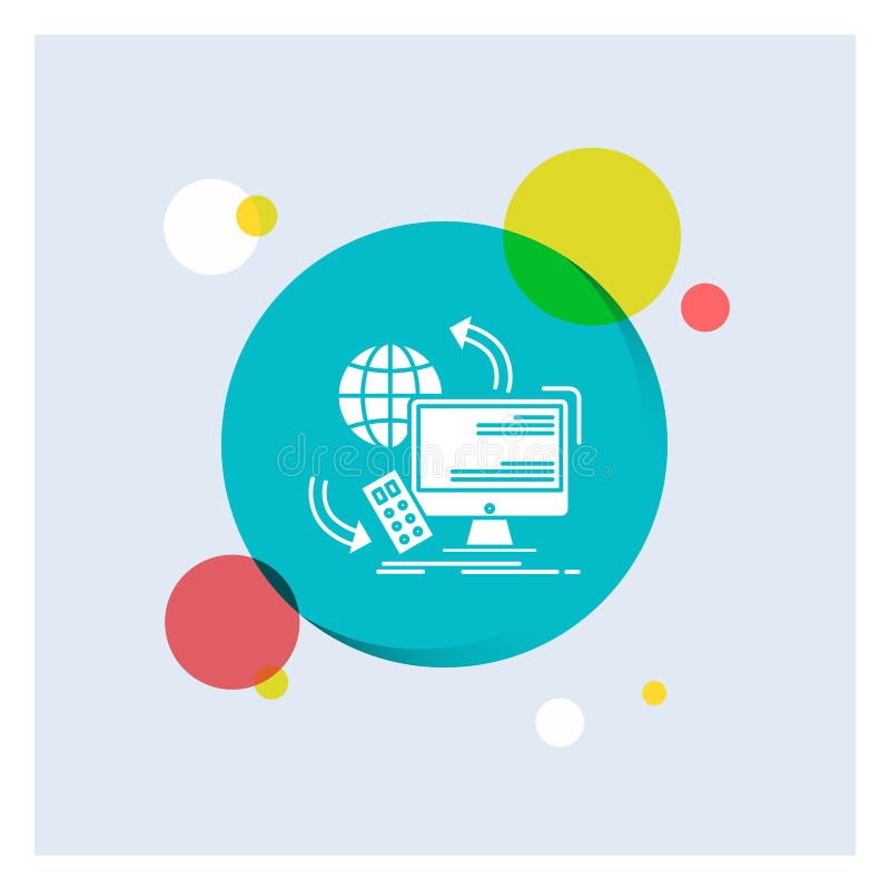 Access, Control, Monitoring, Remote, Security White Glyph Icon Colorful ...