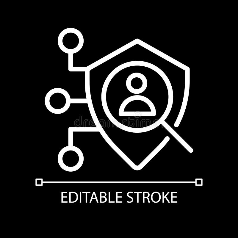 Access Control Pixel Perfect White Linear Icon for Dark Theme Stock ...