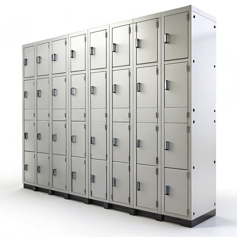 Access Control System Lockers Isolated on White Background Stock ...