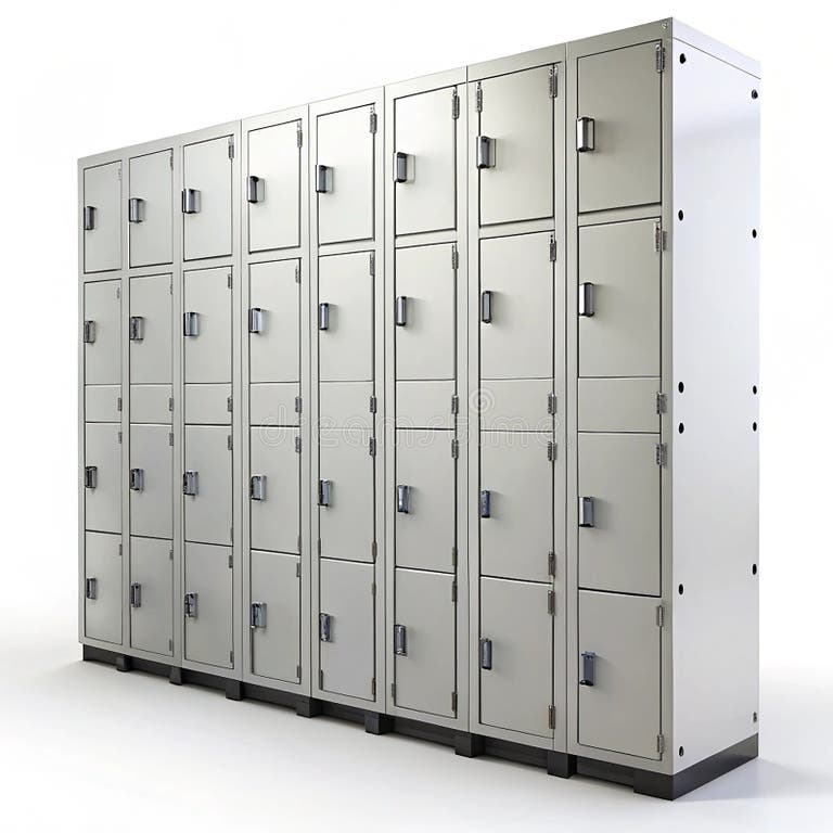Access Control System Lockers Isolated on White Background Stock ...