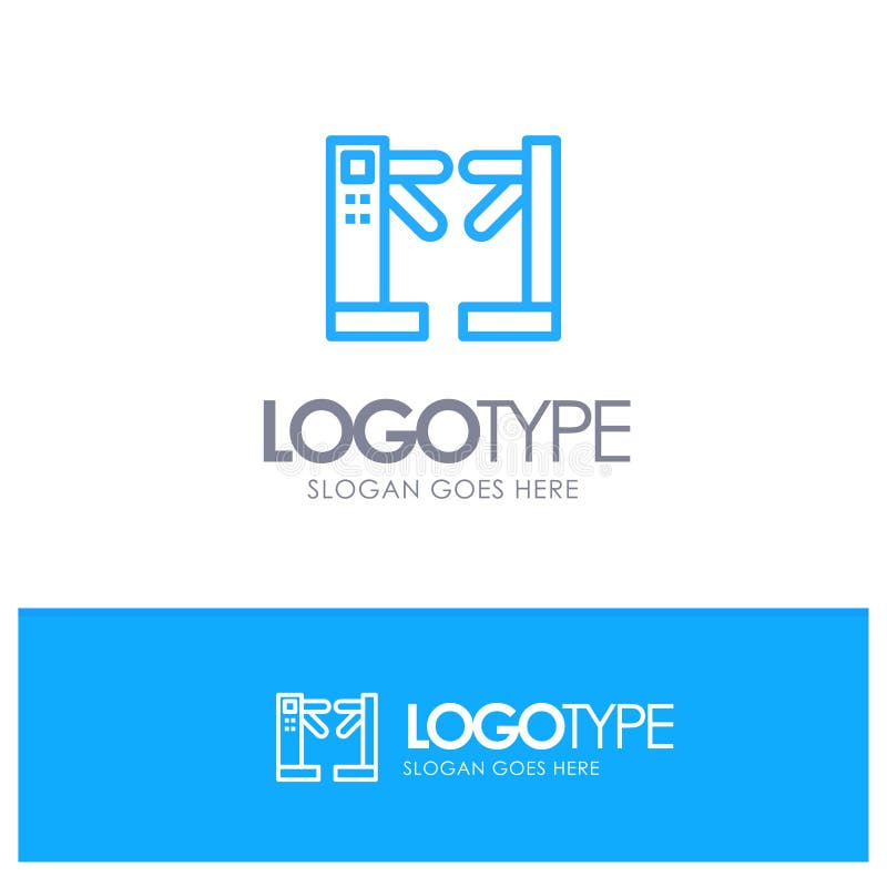 Access, Control, Turnstiles, Underground Blue Outline Logo Place for ...