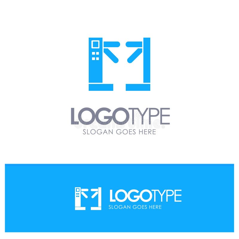 Access, Control, Turnstiles, Underground Blue Solid Logo with Place for ...