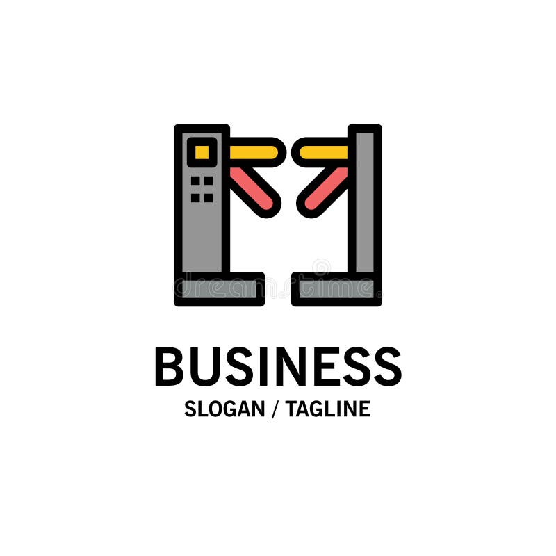 Access, Control, Turnstiles, Underground Business Logo Template. Flat ...