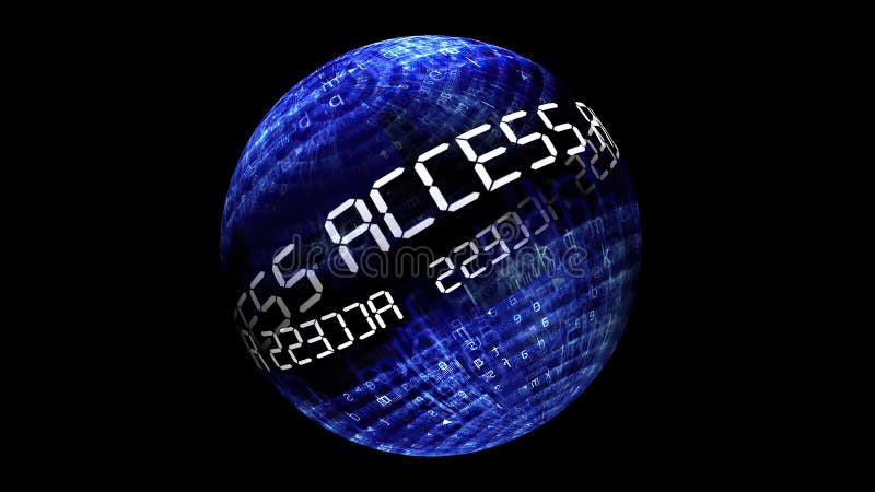 Access Data Concept on Rotating Sphere Stock Illustration ...