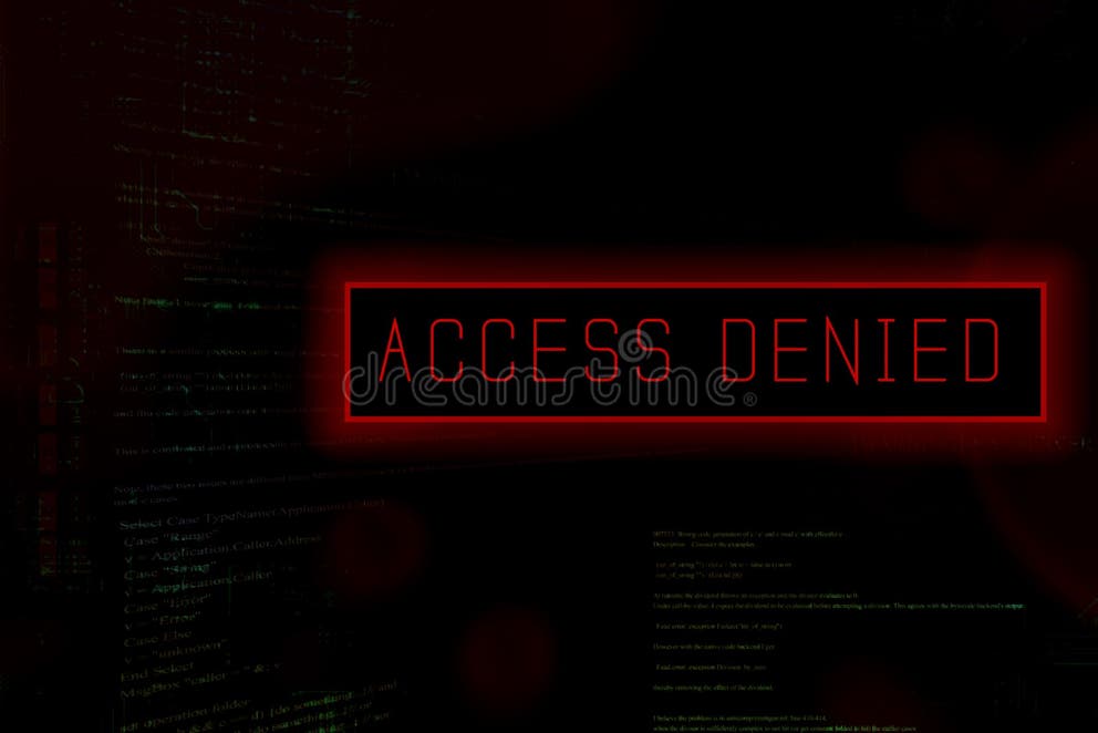 `Access Denied` at Computer System Screen Stock Illustration ...