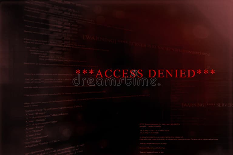 `Access Denied` at Computer System Screen Stock Illustration ...