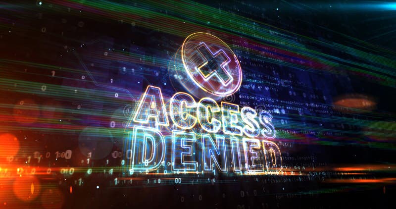 Access Denied Neon Sign Abstract Concept 3d Illustration Stock ...
