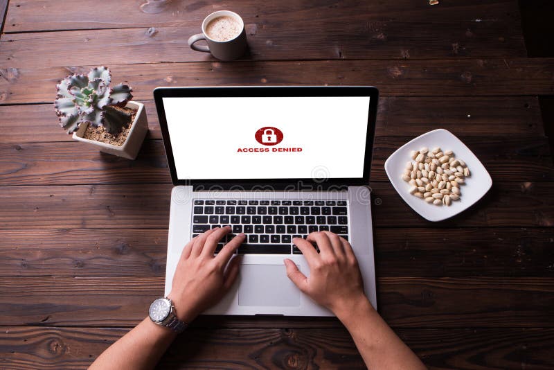 Access Denied Protection Security System Concept on Screen Laptop ...