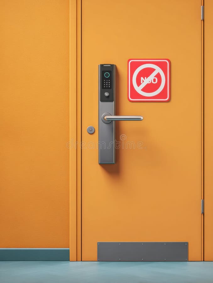 Access Denied Sign on Door with Digital Lock Indicating Restricted ...