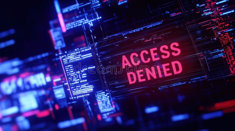 Access Denied Warning Displayed on Futuristic Digital Interface with ...