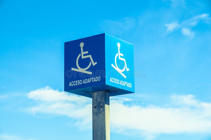 Access for the Disabled Sign on Blu Sky Background Stock Photo - Image ...