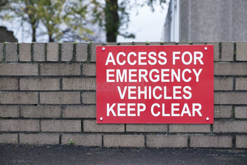 Emergency Access Only Signage Stock Photo - Image of illustration, exit ...