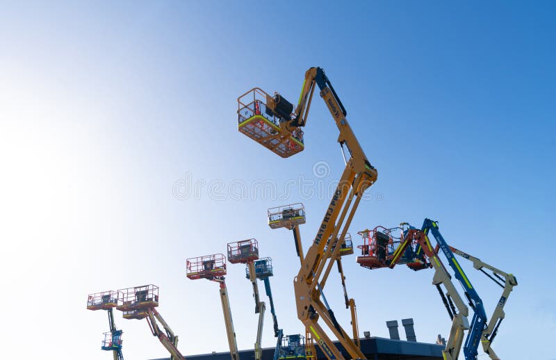 Access Equipment and Boom Lifts with an Elevating Platform Editorial ...