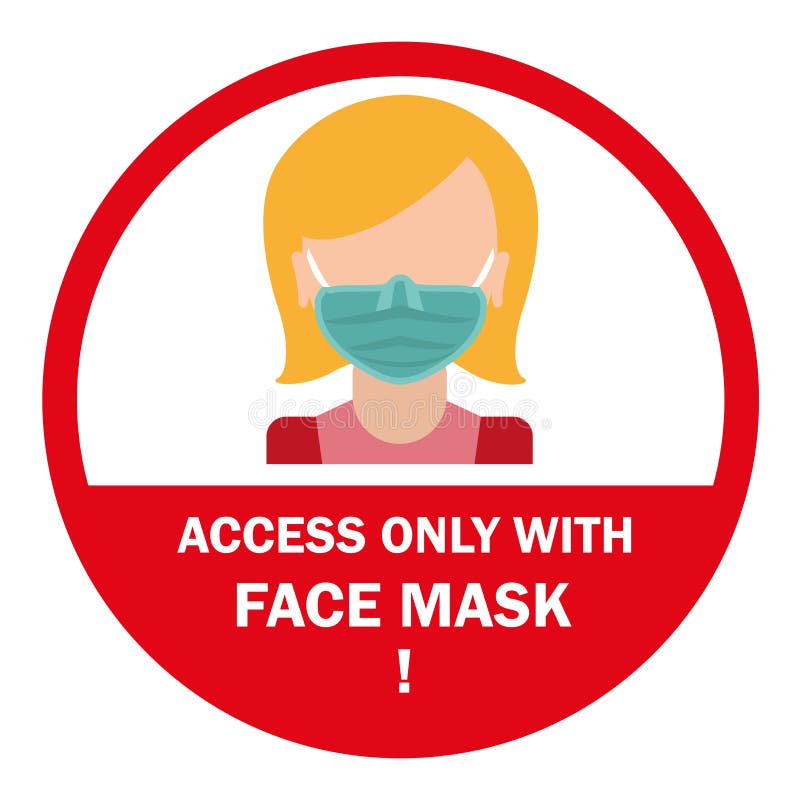 Woman Sign Acess Face Mask stock vector. Illustration of health - 194423912