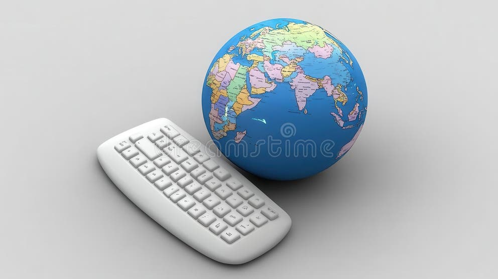 Access Global Information with Keyboard and Globe, Representing ...