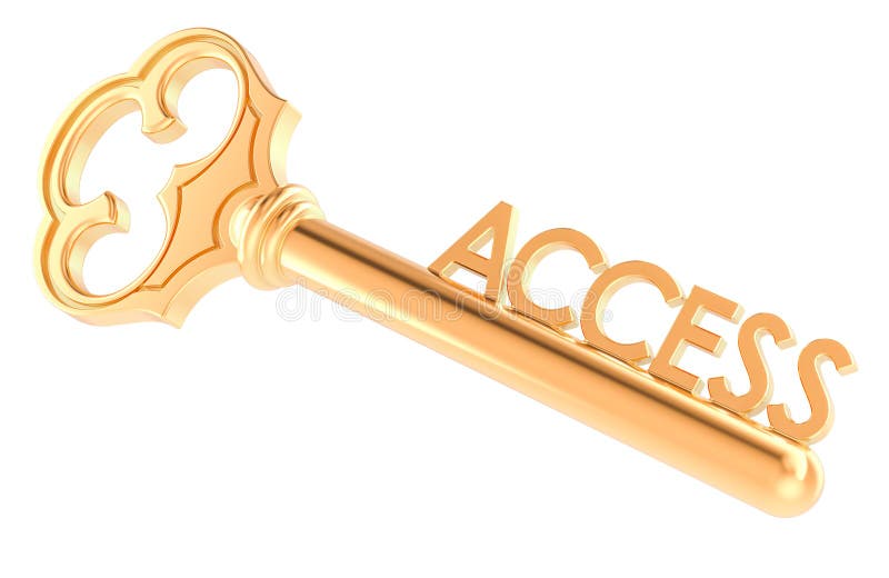 Access Golden Key, 3D Rendering Stock Illustration - Illustration of ...