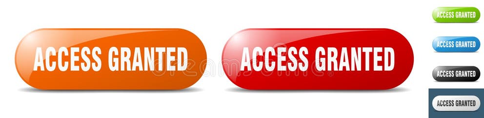 Access Granted Button. Key. Sign. Push Button Set Stock Vector ...