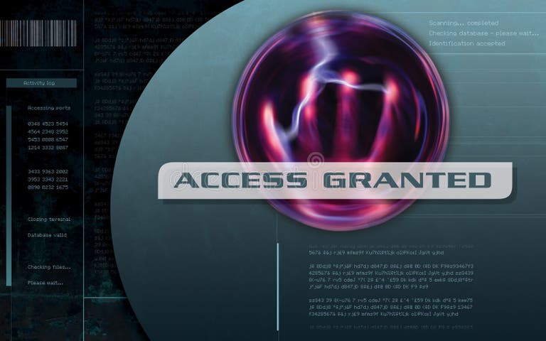 Access Granted Computer Screen Stock Illustration - Illustration of ...