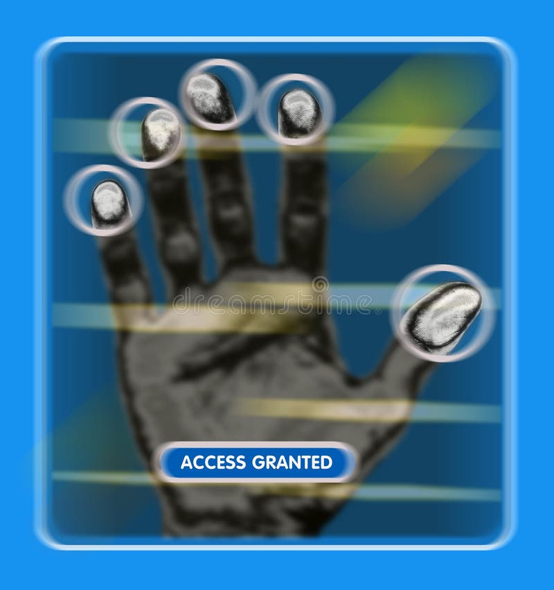 Access granted stock illustration. Illustration of palm - 1270253