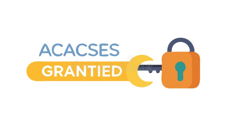 Access Granted Key Padlock Icon, Security and Authorization, Vector ...