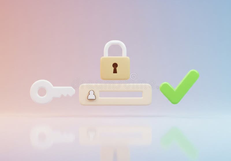 Access Granted with Lock Key and Login Success Confirmation Stock ...