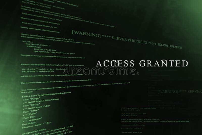 `Access Granted` at Computer System Screen Stock Illustration ...