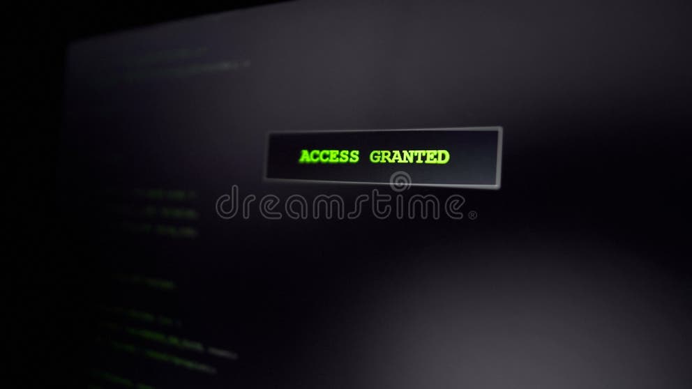 Access Granted on Screen, Computer Criminal Hacking Website, Successful ...