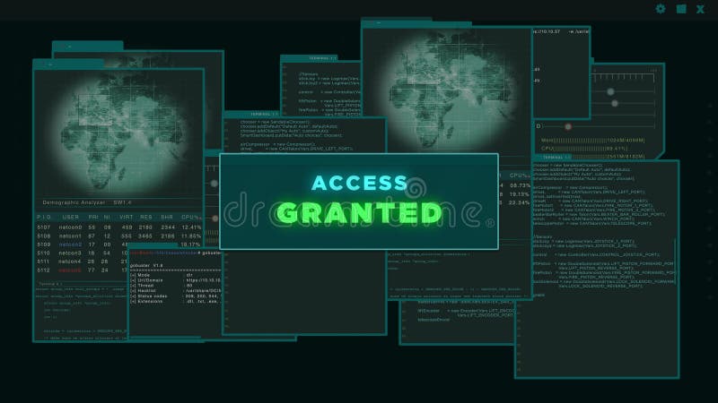 Access Granted Computer Screen Stock Illustration - Illustration of ...