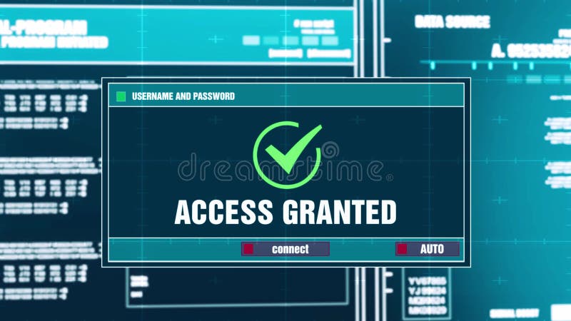 Access Granted Sign Security Guard Control Successful Login Animation ...