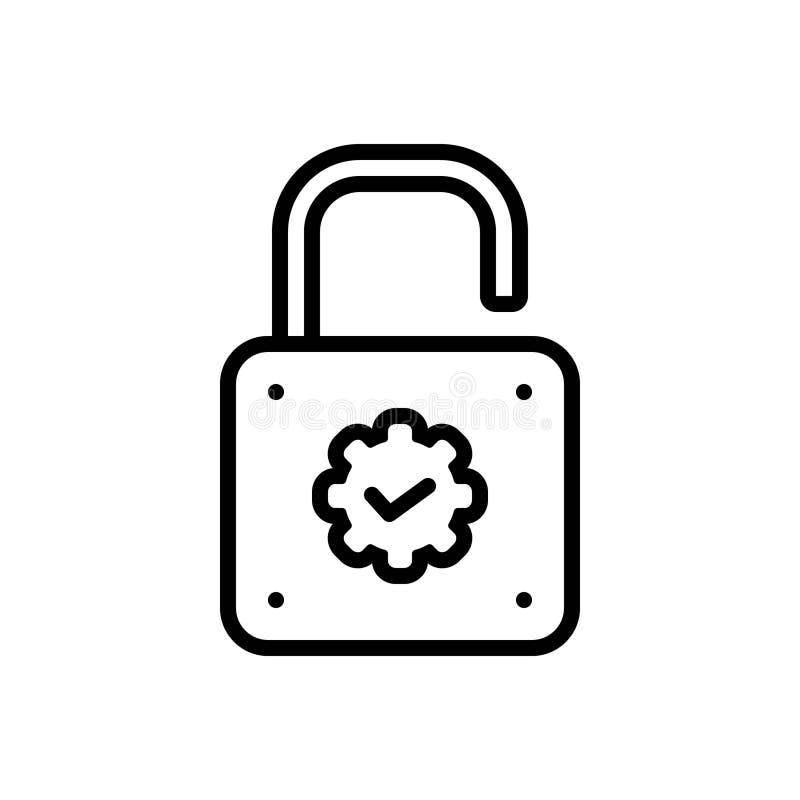 Black Line Icon for Access, Lock and Security Stock Vector ...