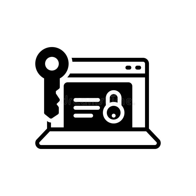 Black Solid Icon for Access, Security and Locked Stock Illustration ...