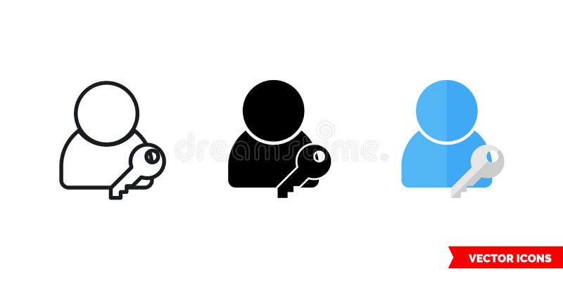 Access Icon of 3 Types Color, Black and White, Outline. Isolated Vector ...