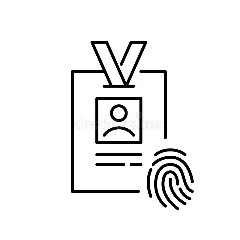 Access Id Card with Biometric Data. Fingerprint and Id Badge. Pixel ...