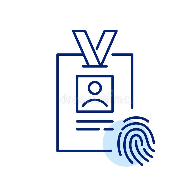 Access Id Card with Biometric Data. Fingerprint and Id Badge Stock ...