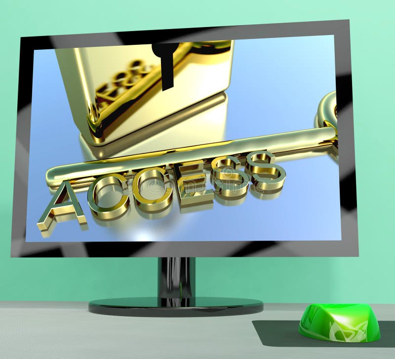 Access Key on Computer Screen Showing Security Stock Illustration ...