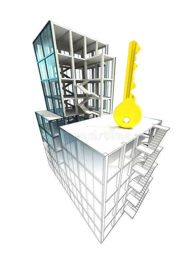 Access Key Concept of Architectural Building Plan Finishing Stock ...