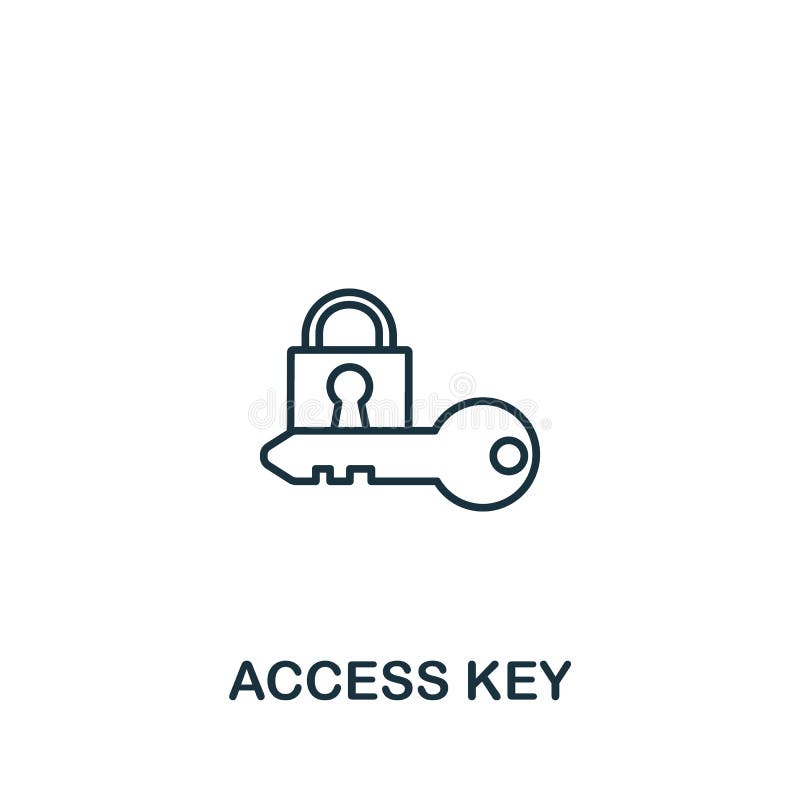 Access Key Icon from Security Collection. Simple Line Element Access ...
