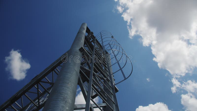 Access Ladder on Box Truss Span Structure Over Rural Road Stock Footage ...