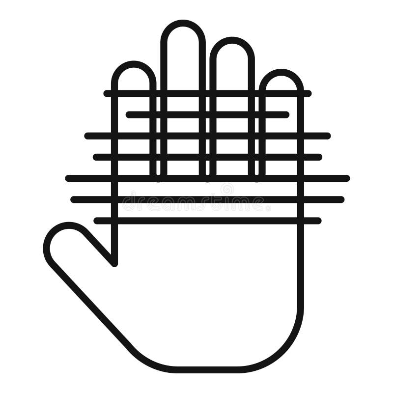 Access Palm Icon Outline Vector. Scanning Verification Stock ...