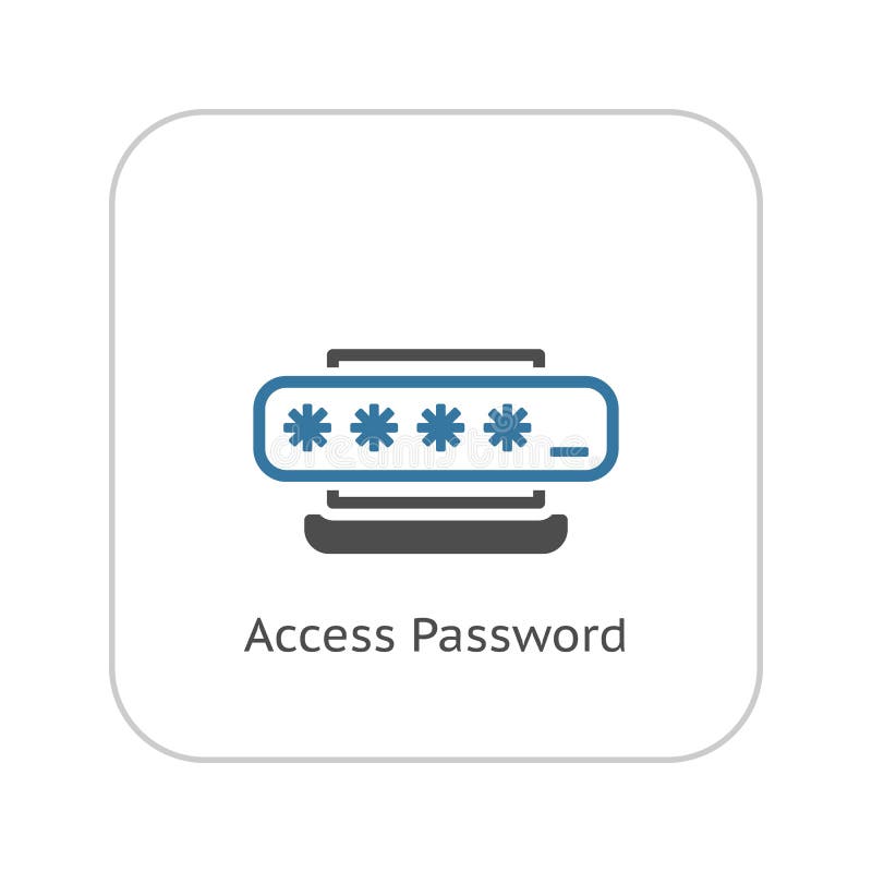 Access Password Icon. Flat Design Stock Illustration - Illustration of ...