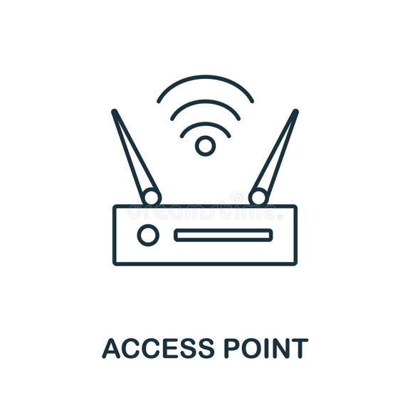 Access Point Line Icon. Element Sign from Networking Collection. Access Point Outline Icon Sign ...