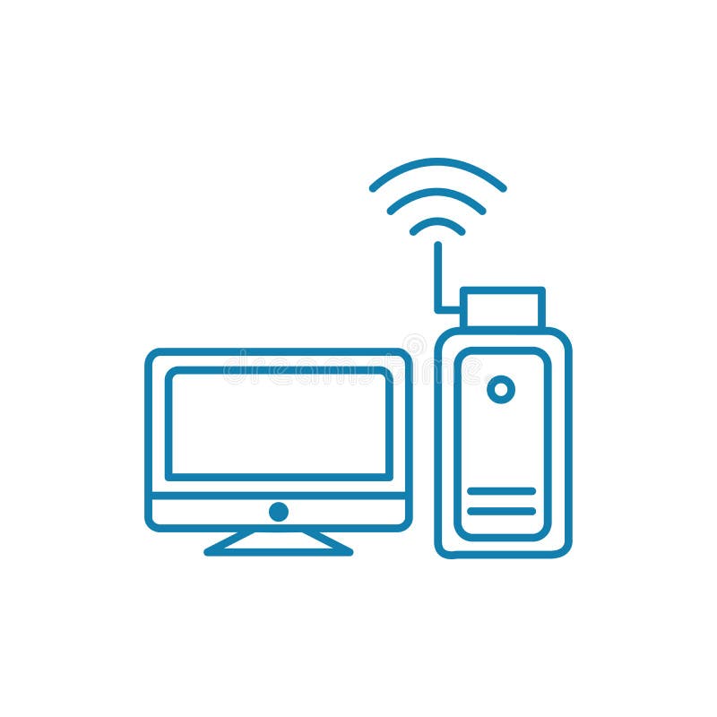 Access Point, Wi-fi Signal, Antenna Thin Line Flat Color Icon. Linear ...
