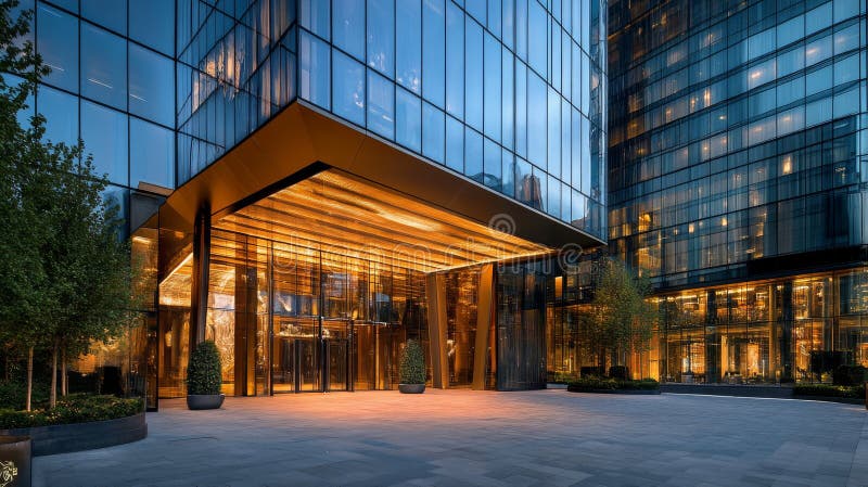 The Access Point To a Building with a Large Glass Window. Stock Image ...
