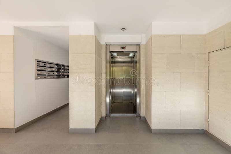 Access Portal of a Building with Cream-colored Tiling Stock Image ...