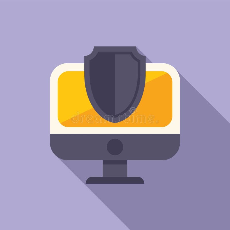 Access Process Pc Icon Flat Vector. Monitor Data Stock Illustration ...